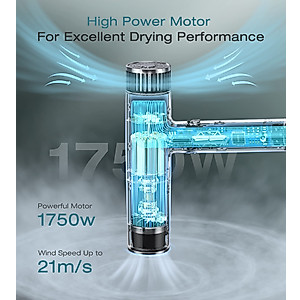 Blow Dryer,110000RPM High-Speed Brushless Motor, Fast-Drying Negative Ions Intelligent Constant Temperature Hair Care Dryers, Professional Hair Dryer with 3-in-1 Attachments, for Home&Salon