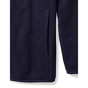 Amazon Essentials Boys' Polar Fleece Full-Zip Mock Jacket, Navy, Medium