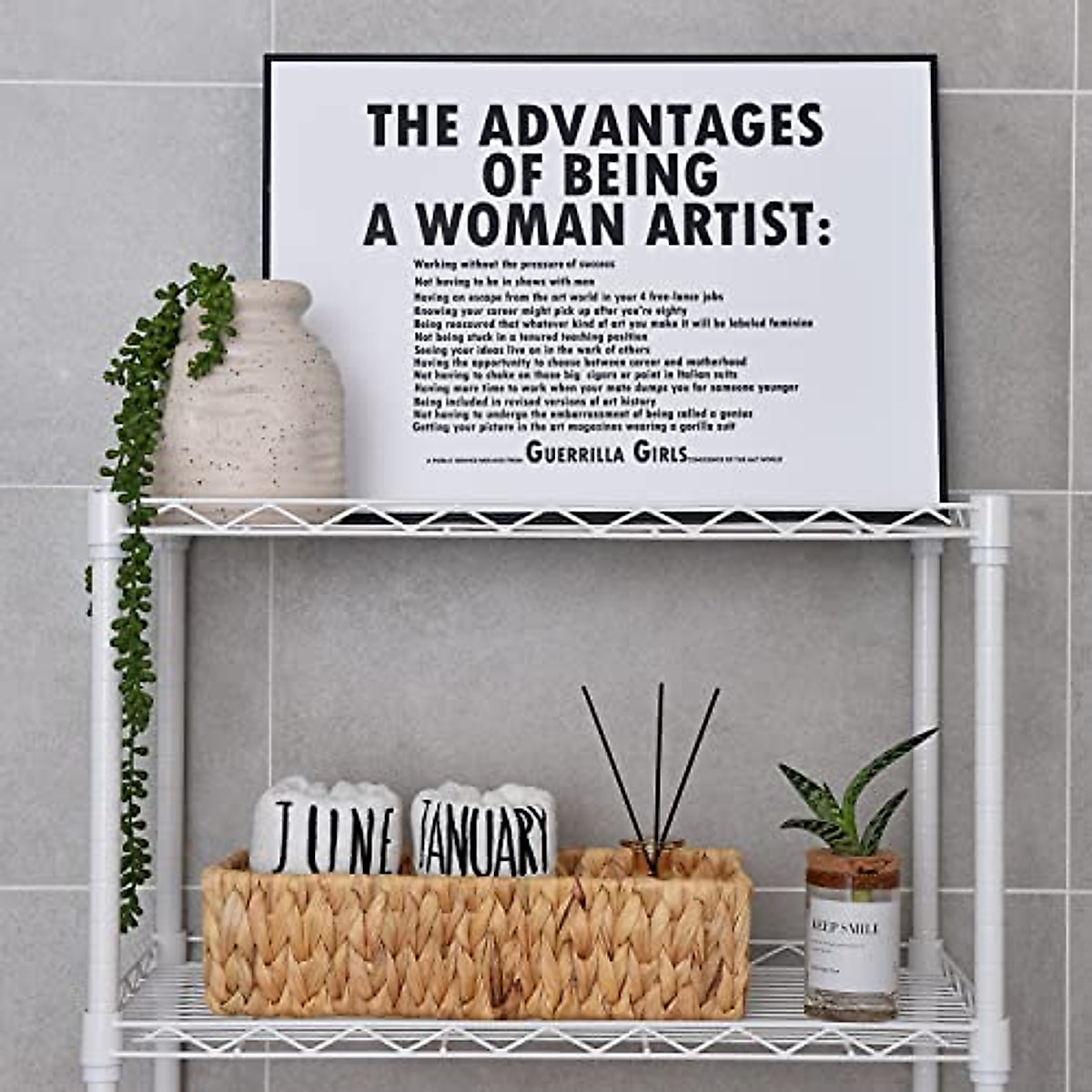 StorageWorks Water Hyacinth Basket for Toilet Paper, Wicker Baskets for Storage with Built-in Handles, 14 ¼"L x 6 ½"W x 3 ¾"H