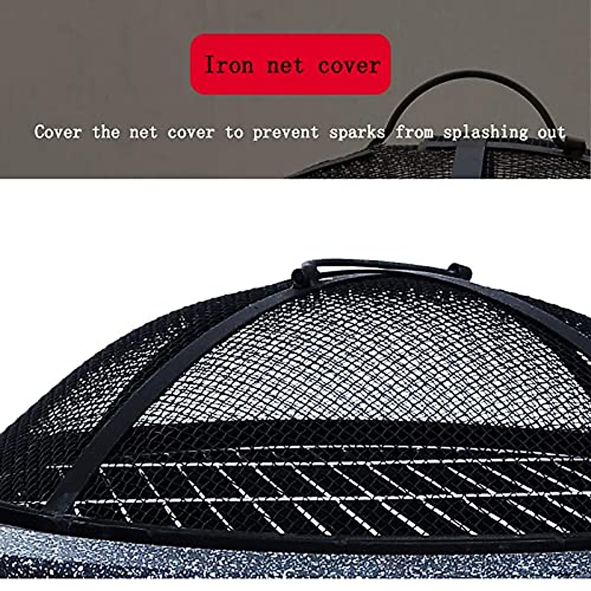 LEAYAN Garden Fire Pit Grill Bowl Grill Barbecue Rack Outdoor Table Top Fire Pit Outdoor Heaters & Fire Pit BBQ Grill Firepit Bowl Backyard Patio Garden Fireplace with Grill Grate for Camping
