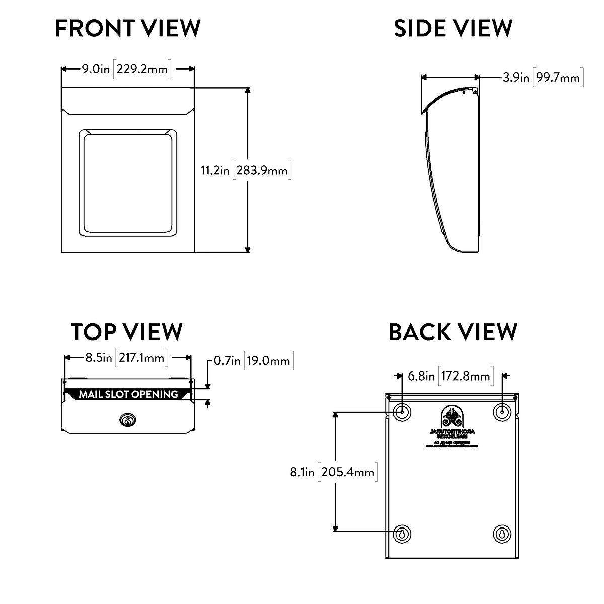 Architectural Mailboxes Aspen Galvanized Steel, Locking, Wall Mount Mailbox, 2594W-10, White, Small Capacity