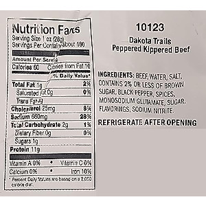 Dakota Trails Kippered Beef Jerky Peppered Flavor Large Bulk Bag, 10 lbs