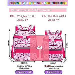 LYNXCHER Kids Backpack for School Girls Boys Toddlers Bookbag Cute Preschool Primary Elementary School Kindergarten Lightweight Gifts Bags(Pink Unicorn, 7L for 3-4 Years)