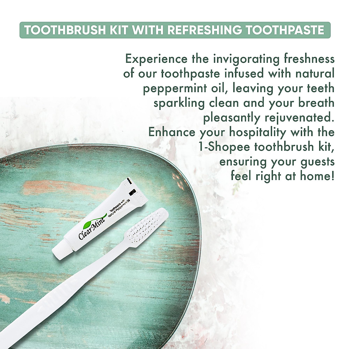 Diversified Hospitality Bulk Disposable Hotel Toothbrush with Toothpaste Dental Kit | Individually Wrapped for Hotels & Vacation Rentals | Case of 50