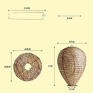 IMSEVEN Paper Fake Wasp Nest Decoy - 6 Pack, Hanging Wasp Effective Repellent for Wasps Hornets Yellow Jackets - Garden and Outdoors, 6P
