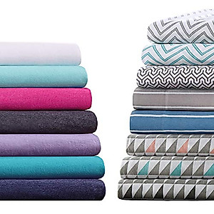 Intelligent Design Cotton Blend Jersey Knit Wrinkle Resistant, Soft Sheets with 14" Deep Pocket All Season, Cozy Bedding-Set, Matching Pillow Case, Queen, Navy, 4 Piece