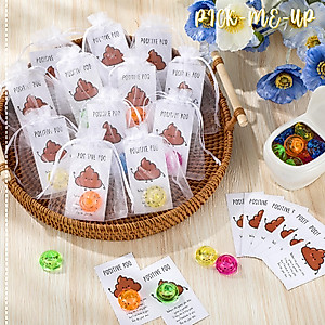 Huwena 60 Sets Inspirational Poop Bulk Emotional Favors Resin Cute Realistic Poop with Funny Card Organza Bag Positive Gift for Christmas Coworker Staff Students Teacher