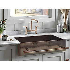 Copper Farmhouse Kitchen Sink with Towellbar