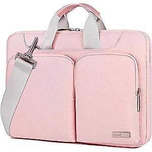 Lacdo Laptop Bag for Women, Laptop Shoulder Bag Sleeve Case for 13 inch New MacBook Air M2 A2681 M1 A2337 A2179 A1932 | 13 inch New MacBook Pro M2 M1 A2338 A2251 A2289 A2159 | 12.9" New iPad Pro, Pink