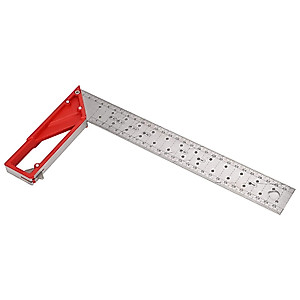 Combination Square, 300mm Multi-functional Right Angle Ruler , Adjustable Stainless Steel Square Angle Ruler , 45/90 Degree Woodworking Try Square Measuring Tool, for Multiple Purposes