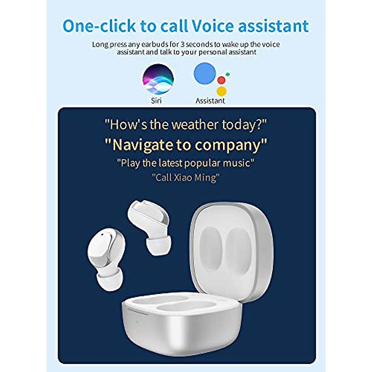 Kenayo Wireless Earbuds Pro 2022 for Android, iOS, Laptop, Tablet with Bluetooth with Charging Case Touch Control Sound with Deep Bass Auto Pairing Headphones for Sports, Travel & Gym (Silver)