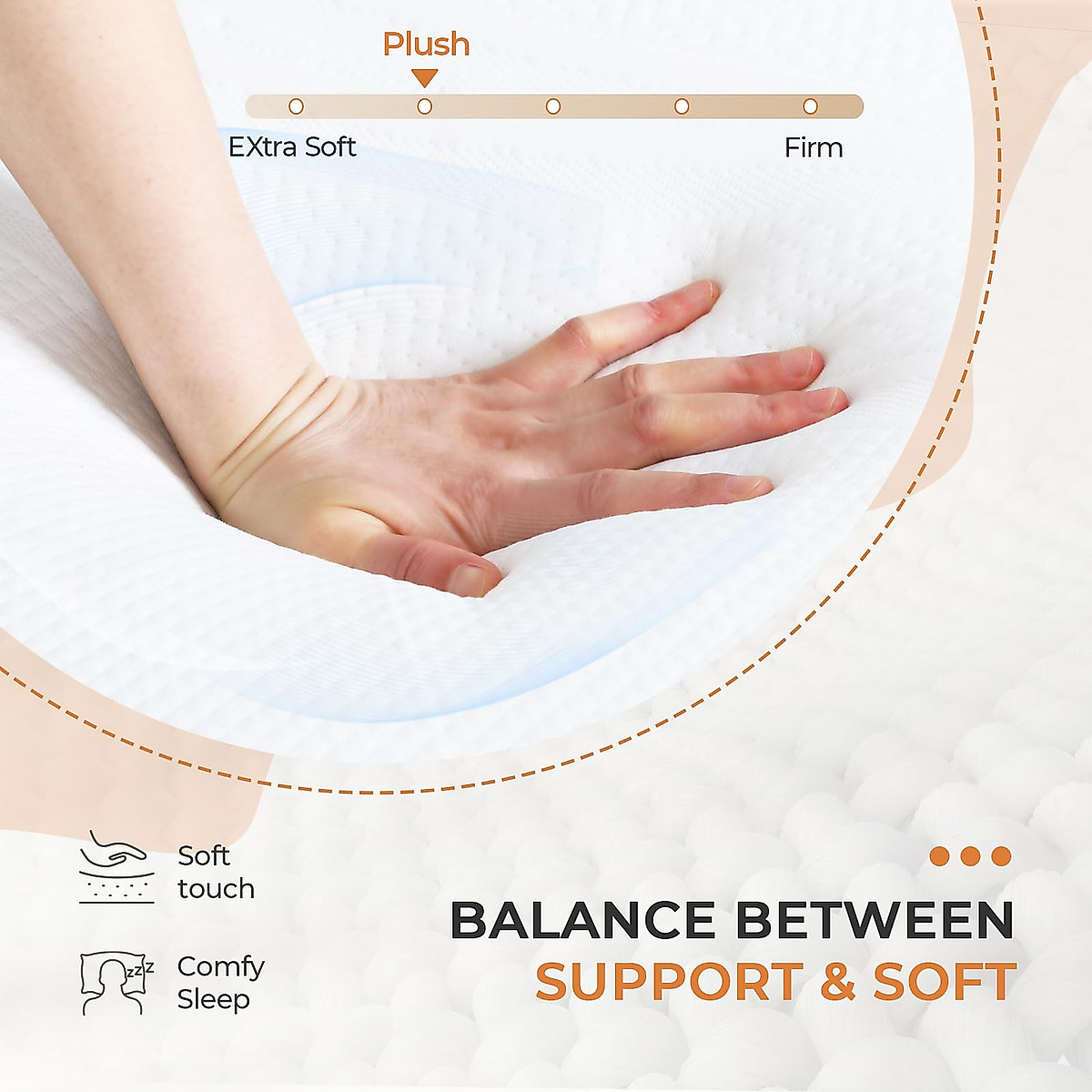 Sweetnight Full Size Mattress, 12 Inch Gel Memory Foam Mattress in a Box, Plush Foam Mattress for Pressure Relief & Motion Isolation, Clarity, Gray+White