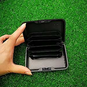 Mini Aluminum Credit Card Wallet Holder, RFID Blocking Credit Card Protector,Moneybag Storage Travel Wallet for Identity Theft Protection Security Men Women (Grey)