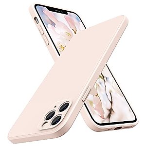 SURPHY Square Silicone Case Compatible with iPhone 11 Pro Case 5.8 inches, Square Edges Liquid Silicone Phone Case (Individual Protection for Each Lens) for iPhone 11 Pro (Light Pink)