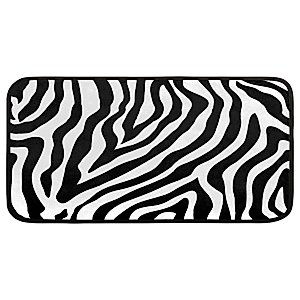 Animal Zebra Print Long Floor Mat Washable Area Rug Pads Kitchen Rug Doormat Carpet for Living Room Indoor Outdoor Bathroom Entryway