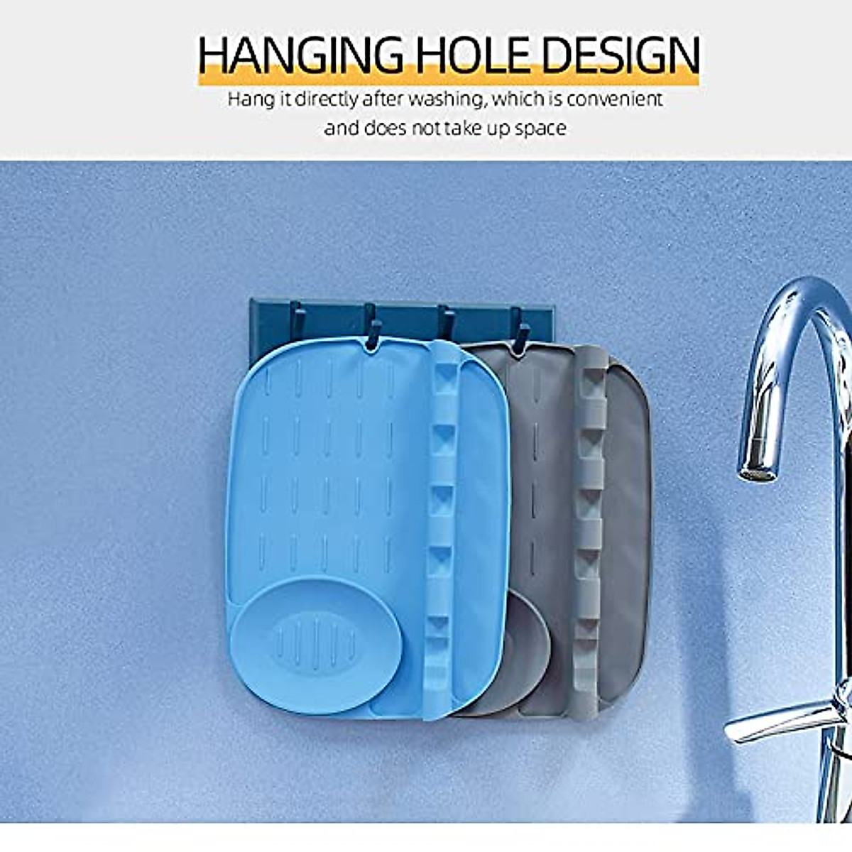 ANNCED Silicone Utensil Spoon Rest 2 in 1 Larger Size for Stove Top with Drip Pad Include 5 Slots 1 Spoon Holder,Hang Hole Design,Kitchen Utensil Holder for Countertop,Spoons, Ladles,Tongs Green