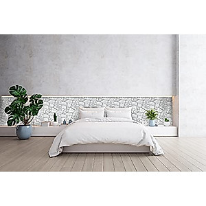 Retro-Art 3D Wall Panels, Pack of 8, Wild Stone in Grey, PVC, 17.5" x 23.75", Cover 23.09 sq.ft. 562WG