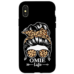 iPhone X/XS Omie Life Messy Bun Hair Funny Omie Leopard Case