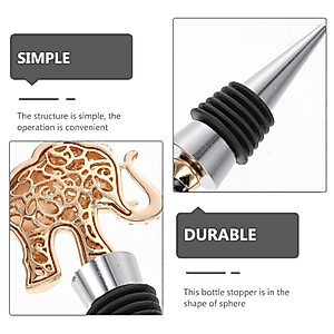Cabilock Wine Stoppers Decorative Rhinestone Elephant Beverage Bottle Stoppers Funny Wine Champagne Toppers for Wedding Birthday Gifts (1PC)