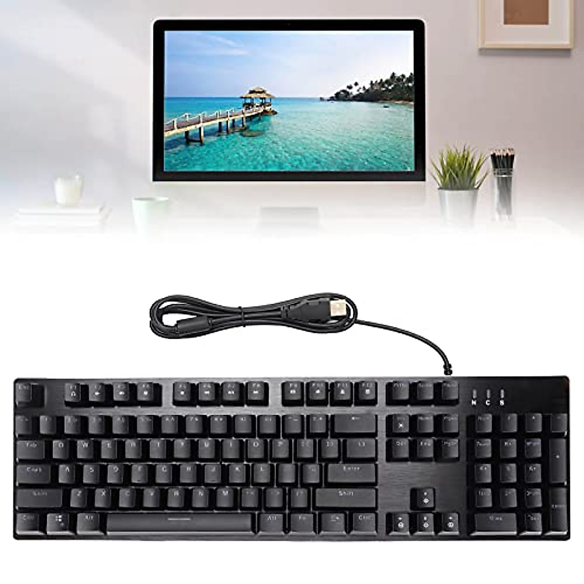 ciciglow 104 Keys USB Gaming Keyboard, Wired Gaming Keyboards with RGB Backlit, Mechanical Keyboard with Multiple Key for PC Gamers Laptop Desktop Work