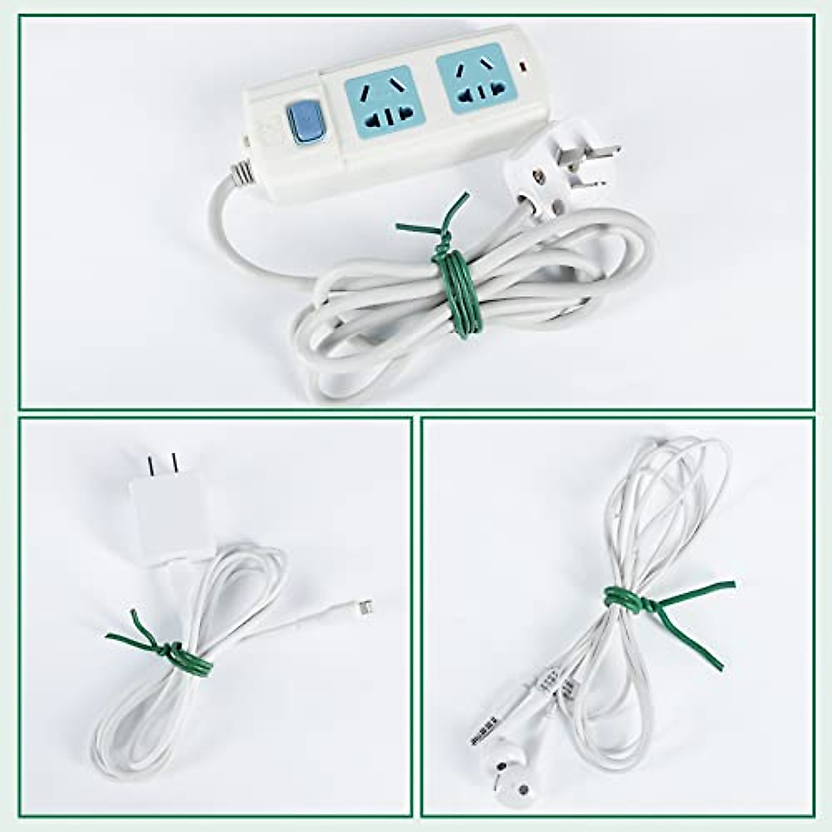 Tenn Well Green Garden Plant Ties, 66 Feet 2.8mm Bendable Plant Training Wire Trellis Wire for Supporting Tomato Plants, Climbing Roses and Cucumbers (2PCS X 33 Feet)