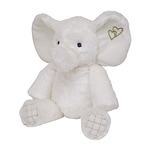 Lambs & Ivy Signature Jamboree Plush Elephant - Marshmallow - Gray, Gold, White