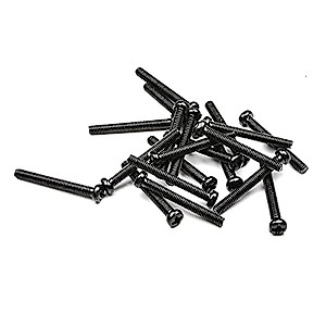 Musiclily Basic 3x25mm Metal Metric Thread Humbucker Pickup Height Adjustment Screws Humbucker Pickup Ring Mounting Screws for Epiphone SG Import Pickups, Black (Set of 20)