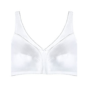 Fruit of the Loom womens Seamed Soft Cup Wirefree Cotton Bra, White Shine, 36D