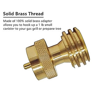 DOZYANT Steak Saver 20lb to 1lb Propane Tank Adapter for Disposable Throwaway Cylinder, Converter Universal 1 Pound / 16.4oz Disposable Small Tank for 20 or 30lb LP Gas Big Tank