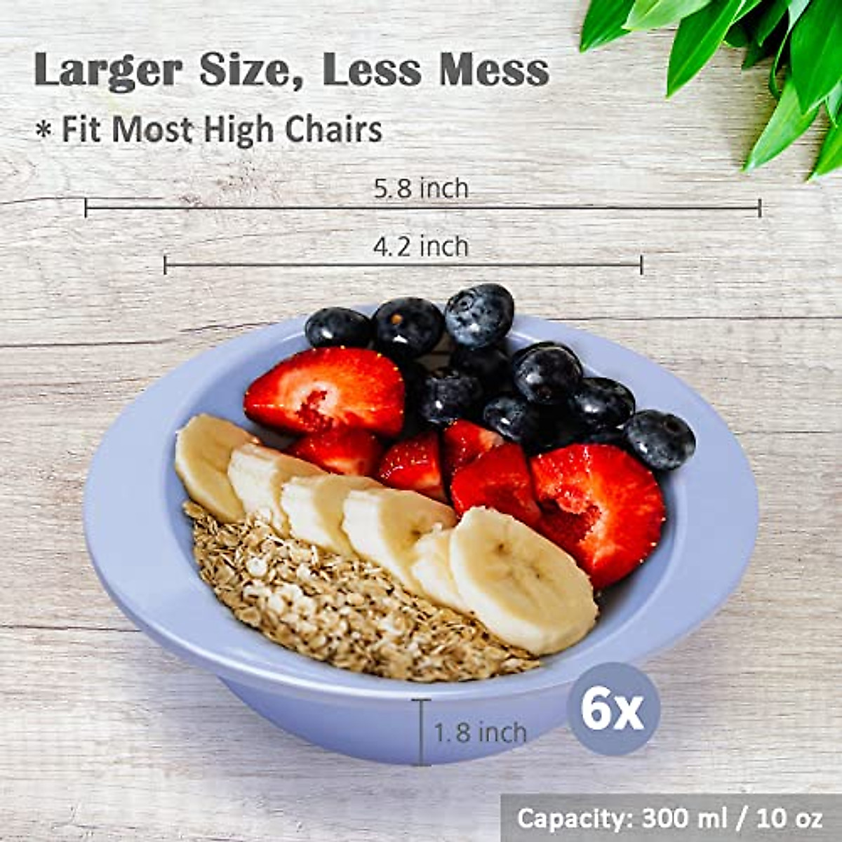 6pcs Bamboo Kids Bowls for Baby Feeding, Toddler Snack Bowls, Tableware for Baby Toddler Kids Bamboo Toddler Dishes &amp; Dinnerware Sets