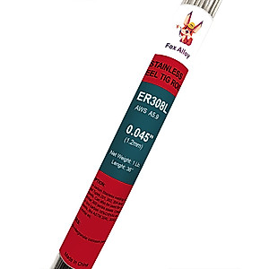 ER308L Stainless Steel TIG Welding Rods 36'' 1LB Tube Brazing Rod 914mm 0.45kg (0.045'' x 36'' 1LB)