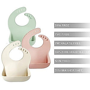 PandaEar Set of 6 Cute Silicone Baby Bibs