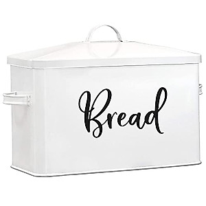 Home Acre Designs Bread Box - Large Farmhouse Decor Style Pantry Organization and Storage Container for Countertop - Rustic Kitchen Decor