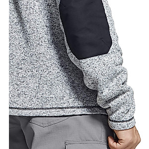 CQR Men's Thermal Fleece Half Zip Pullover, Winter Outdoor Warm Sweater, Lightweight Long Sleeve Sweatshirt, Half Zip Sweater Fleece Heather Grey, Large