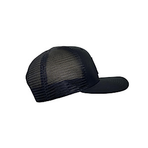 Trucker Hat - Oregon Cap with Vintage Syle Patch (Black/Black)