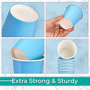 Trimming Shop Disposable Paper Cups Shiny Foil Metallic Silver Paper Cups 12oz (355ml) Party Cups Disposable Party Tableware for Indoor, Outdoor Dining, Birthday, Wedding, BBQ, Garden Party, 8pcs