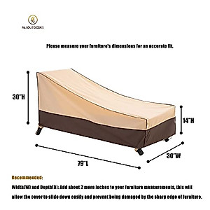 F&J Outdoors Patio Chaise Lounge Cover Waterproof Heavy Duty UV Resistant Eco-Friendly Fabric Outdoor Lounge Chair Cover 79Lx30Wx30H inches, 2 Pack,Beige&Brown