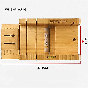 Pure Vie Multi-function Practical Adjustable Bamboo Soap Making Kit + Stainless Steel Beveler Planer Wire Slicer for Making Loaf Soap Cheese DIY Cutting Making -Handmade Craft Soap Making Kitchen Tool