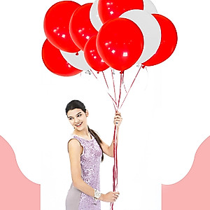 Red Balloons 18 Inch 12 Pack Large Latex Party Balloons Round Helium Balloon for Christmas Wedding Birthday Valentine's Day Engagement Anniversary Festival Party Decorations (Red Balloons 18 inch)