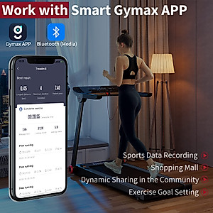 Goplus 3.75HP Folding Treadmill, Freestanding Superfit Treadmill with APP, 12 Preset Programs, LCD Display, Pulse Monitor, Bluetooth, Commercial Heavy Duty Running Machine for Home, No Assembly