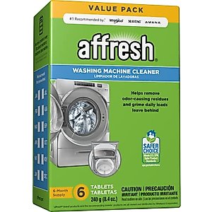 Affresh Washing Machine Cleaner, Cleans Front Load and Top Load Washers, Including HE, 6 Tablets