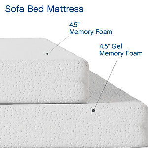Vibe Gel Memory Foam Sofa Bed Mattres| Replacement Mattress for Full Size Sleeper Sofa and Couch Beds