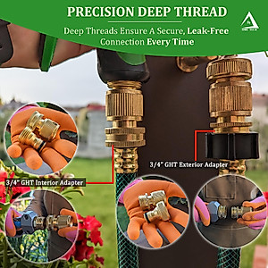 Heavy Duty Water Hose Quick Connect Fittings (Premium Brass for Superior Durability), Quick Release Hose Connector, Fit for 3/4" Gardening Hoses, Garden Hose Quick Disconnect Set, 4 Pack, ET