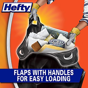 Hefty Load & Carry Heavy Duty Contractor Large Trash Bags, 42 Gallon, 26 Count