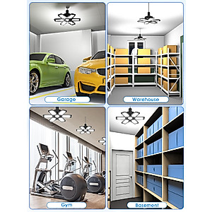 LED Garage Lights 1 Pack - 180W 18000LM Garage Lights Ceiling Led with 6 Adjustable Panels, 6500K Daylight Deformable Garage Lighting Bulb Fit E26/E27, LED Light for Garage Shop Barn Basement