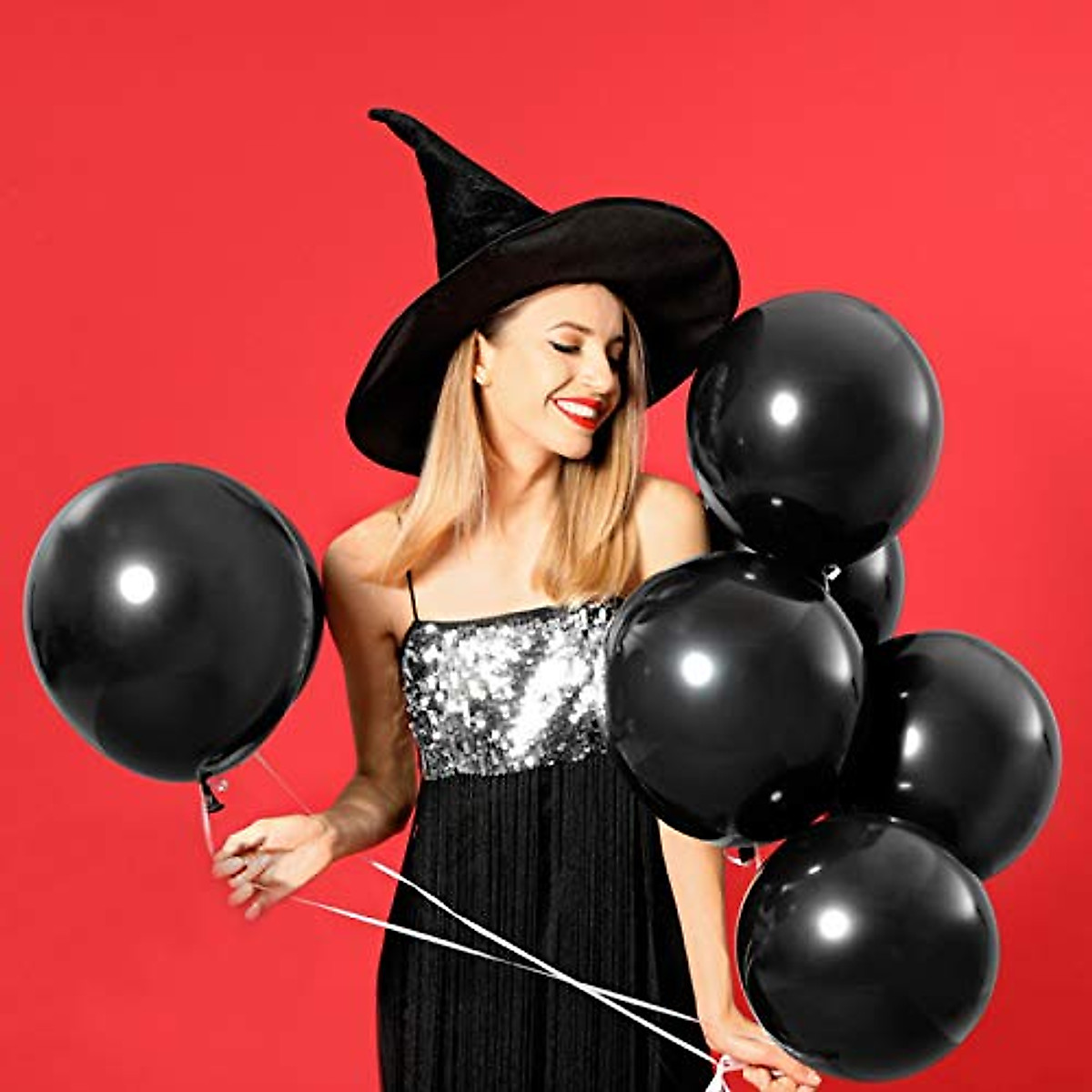 Neo LOONS 100 pcs 5" Standard Black Premium Latex Balloon - Great for Kids, Adult Birthdays, Weddings, Receptions, Baby Showers, Water Fights, or Any Celebration