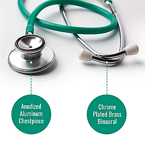 MABIS Spectrum Dual Head Lightweight Stethoscope, Hunter Green