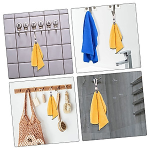 Beatifufu 6Pcs Towel Holder Towel Attachment for Hanging Laundry Clips Kitchen Towels Clips Towel Hangers Rack Braided Cotton Hanging Hooks Bath Towel Clip Coat Hook Clothing to Weave Iron
