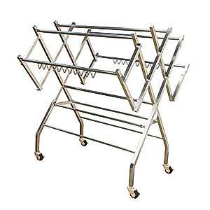 Colcolo Foldable Clothes Drying Rack, Indoor and Outdoor Clothes Hanger Drying Poles Movable Floor Drying Rack for Quilts Quilt Cover Shoes Towel, Style A