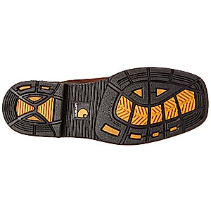 Carhartt mens 11" Wellington Square Safety Toe Leather Work Cmp1218 industrial and construction boots, Brown/Dark Brown Leather, 13 Wide US